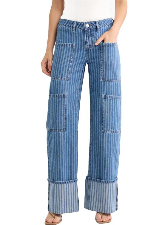 FADE OUT LOUD Fade Out Loud Striped Jacquard Jeans
